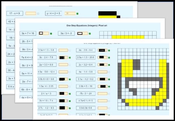 Pixel Art - One Step Equations Bundle - ActiveLearningLabs ...
