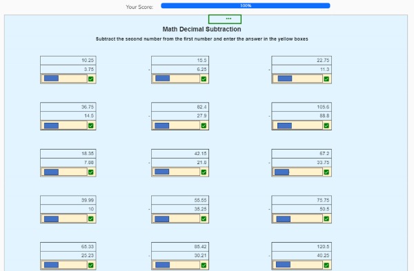 Grade 4- Math Fraction Subtraction - ActiveLearningLabs - Interactive Learning