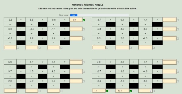 Fraction Addition Puzzle - ActiveLearningLabs - Interactive Learning