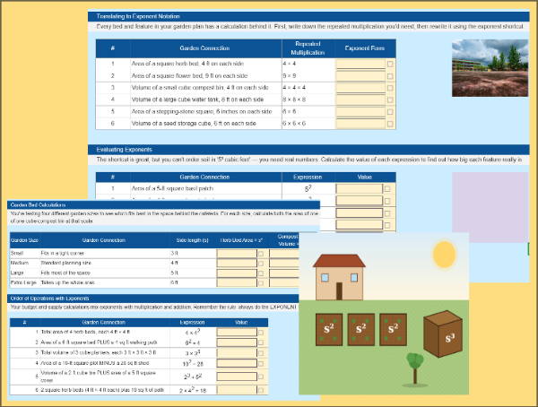 RealMath | School Garden Layout Using Exponents