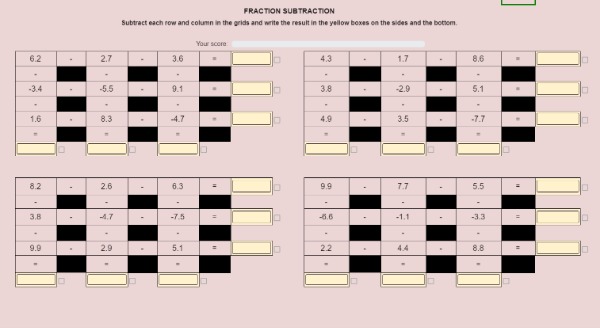 Fraction Subtraction Puzzle – RealMath