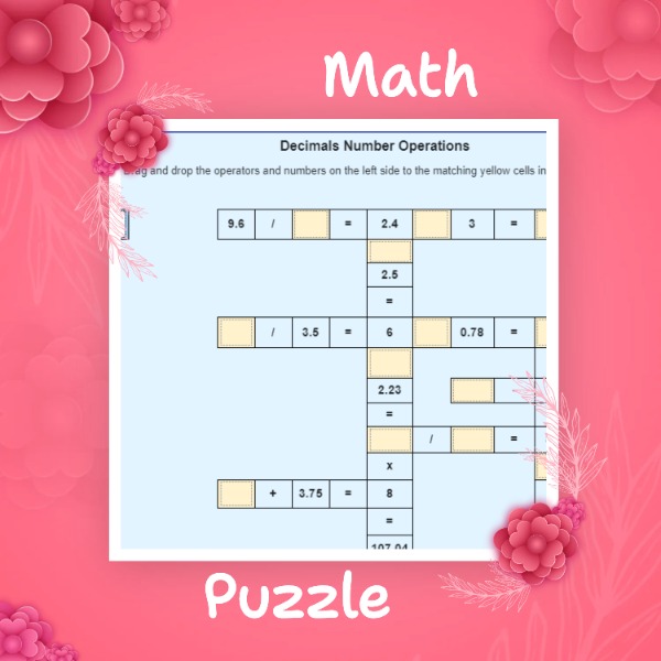 Math Puzzle Decimal Numbers And Operations Activelearninglabs Interactive Learning