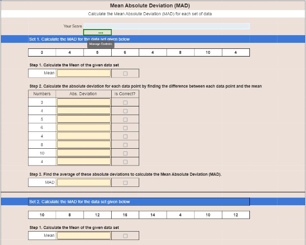 RealMath | Mean Absolute Deviation Practice