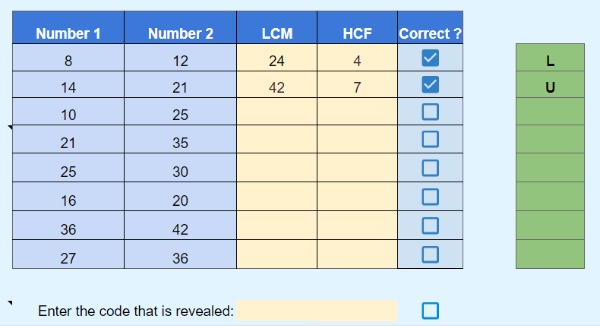 LCM & HCF Combined Worksheet - ActiveLearningLabs - Interactive Learning