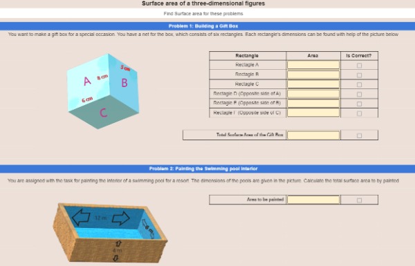Surface area of three-dimensional figures - ActiveLearningLabs - Interactive Learning