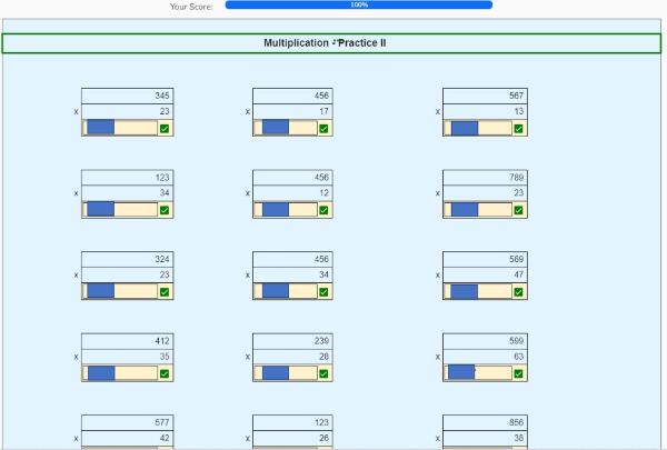Grade 4 - Multiplication - Practice 2 - ActiveLearningLabs - Interactive Learning
